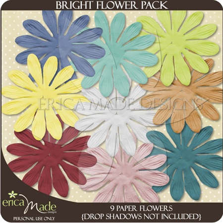 Digital Scrapbook Elements: Bright Flower Pack - Confessions of a ...